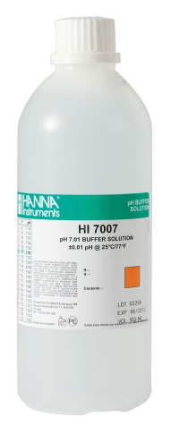 Solución de tampón de calibración pH 7.01 de 500 ml Hanna HI7007L | Equipamiento Cientifico